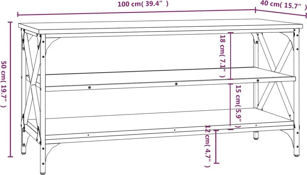 vidaXL TV skříňka 100 x 40 x 50 cm kompozitní dřevo [825792] Barva: dub sonoma