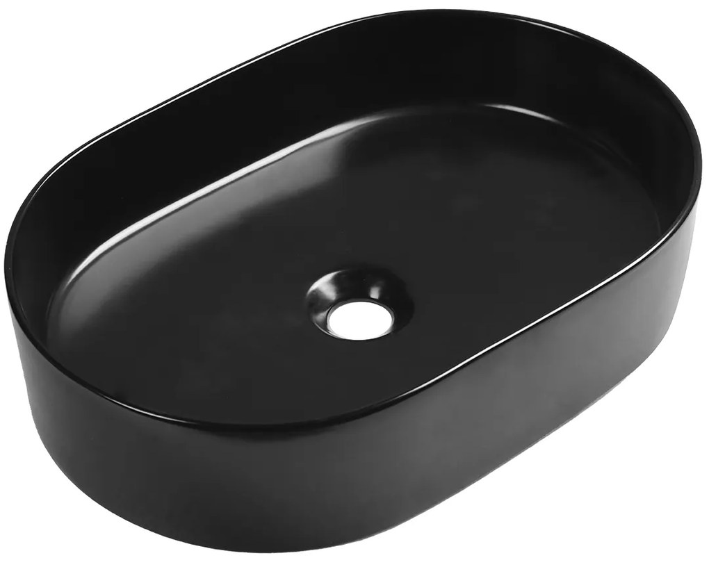 Laveo Desna, umyvadlo na desku 500x350x120 mm, černá matná, LAV-VUD_B250