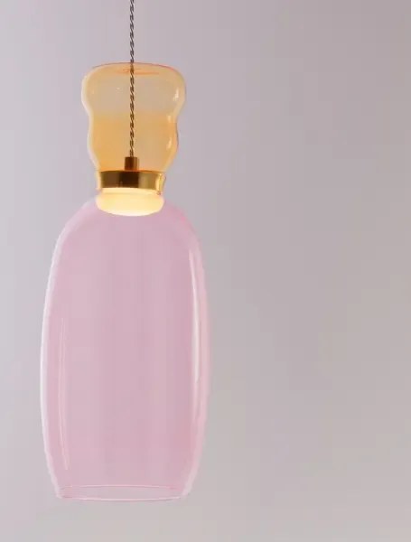 Designový lustr Pluma růžová
