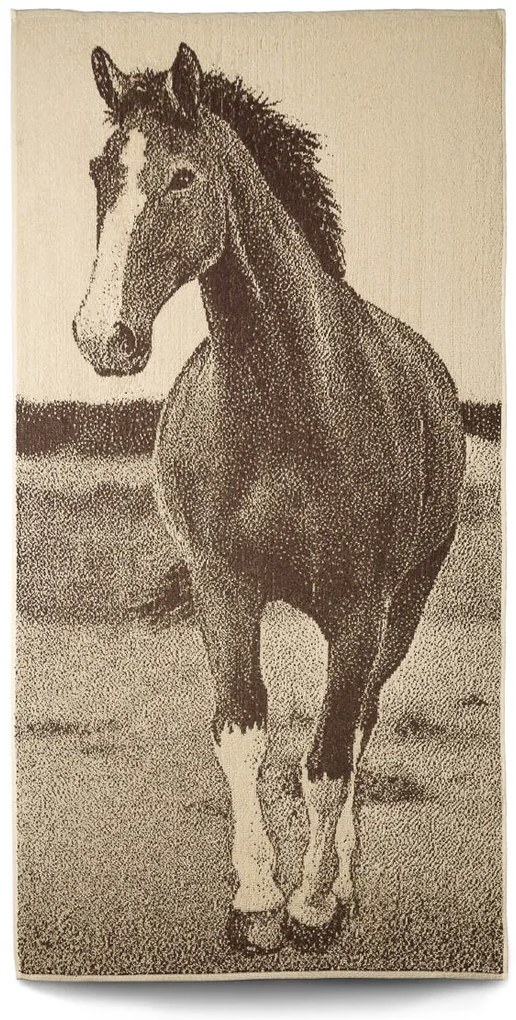 Dětská osuška Veba ZARA Kůň s lysinkou béžovohnědá Velikost: 75x150 cm