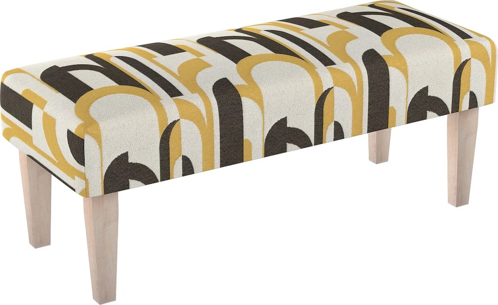 Dlouhá lavička 100x40cm barva vícebarevná látka pletený vzor, vzorované