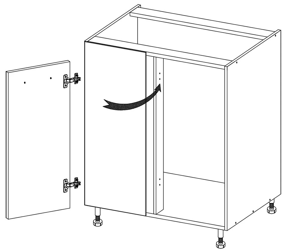 SMART b | dolní skříňka SM-25D rohová | 60x110 cm | VÝBĚR KORPUSU | bílá mat