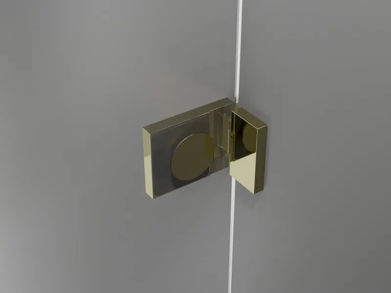 Mexen Lunar, půlkruhový sprchový kout naklápěcí doleva 80 x 70 cm, 8mm čiré sklo, zlatý profil, 833-080L-070P-50-00