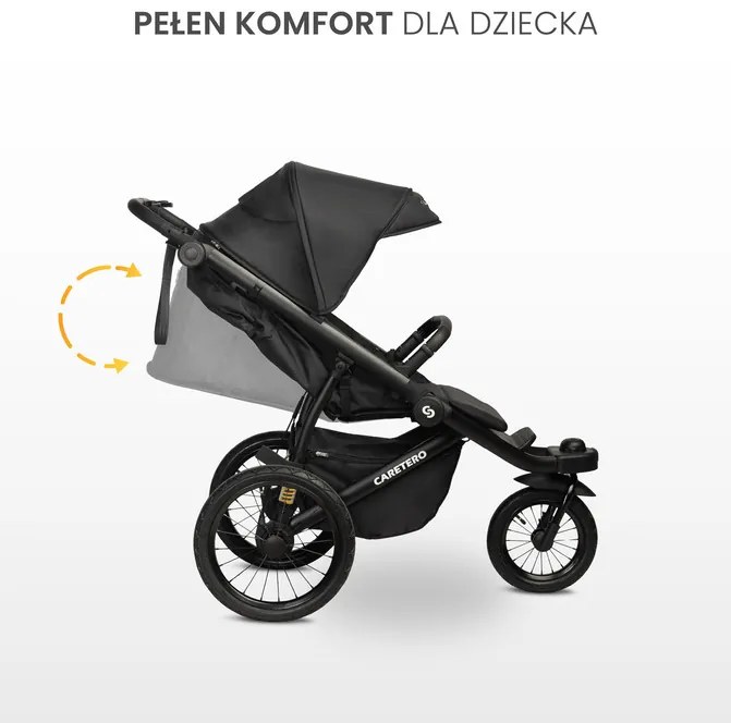 CARETERO Kočárek Lima Deluxe BLACK