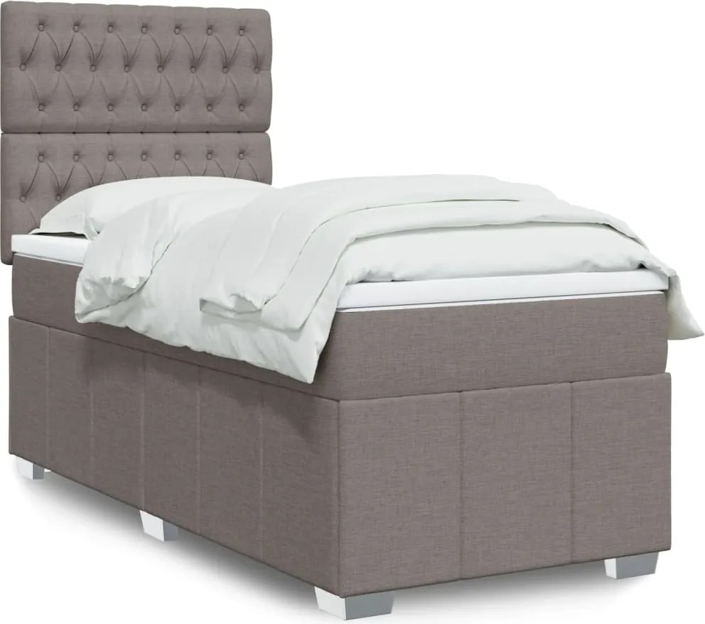 Box spring postel s matrací taupe 100 x 200 cm textil 3293890