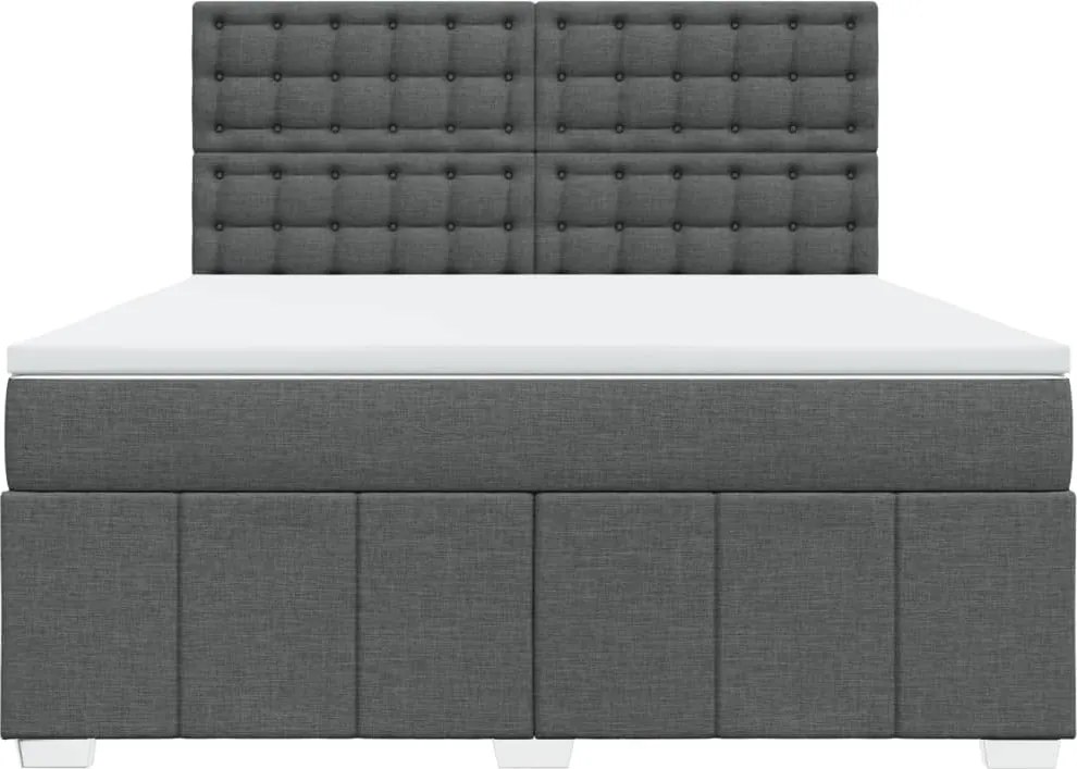 Box spring postel s matrací tmavě šedá 180x200 cm textil 3291762
