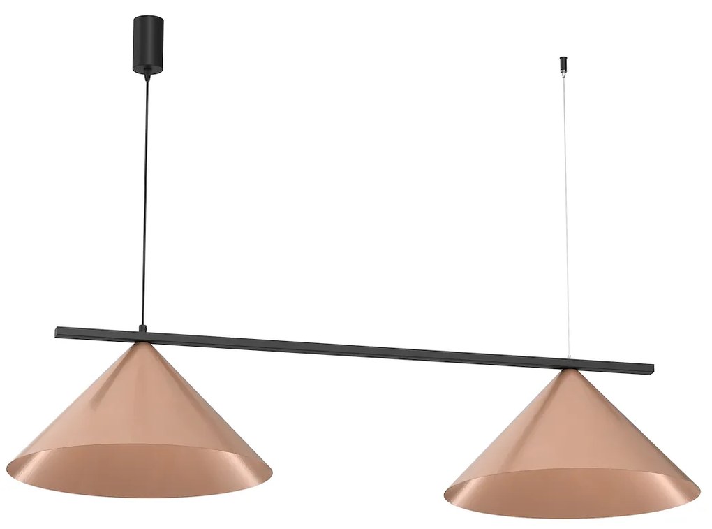 Závěsné svítidlo Capital, 2x měděné kovové stínítko, (fi 46cm), b