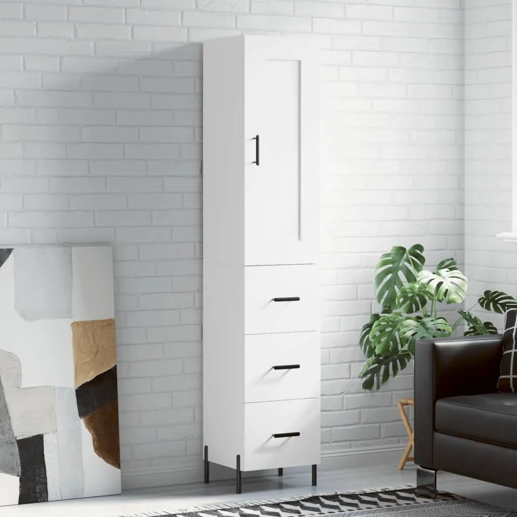 Skříň highboard bílá 34,5 x 34 x 180 cm kompozitní dřevo