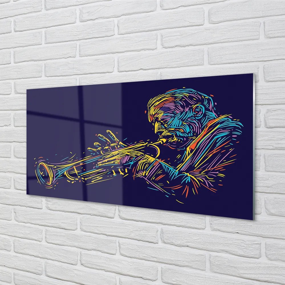 akrylový obraz trumpet muž 140x70 cm
