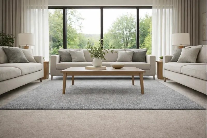 Vopi, Kusový koberec Eton šedý 73 čtverec, 150x150, šedá, chodba / předsíň