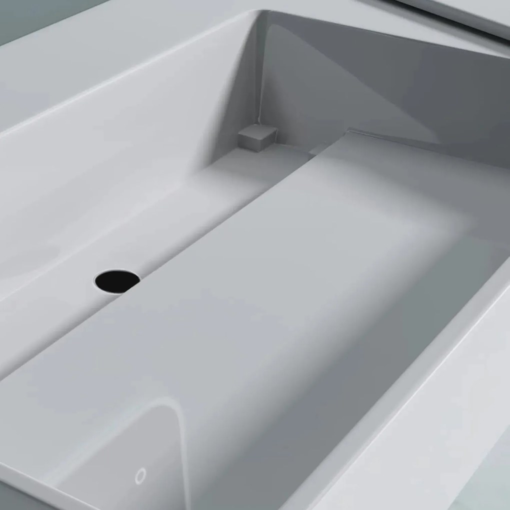 Rea Archi, konglomerátové umyvadlo na desku 895x480x130 mm, bílá lesklá, REA-U4301