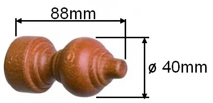 GARNÝŽE-HEBR Garnýž dřevěná třešeň jednoduchá 400 cm