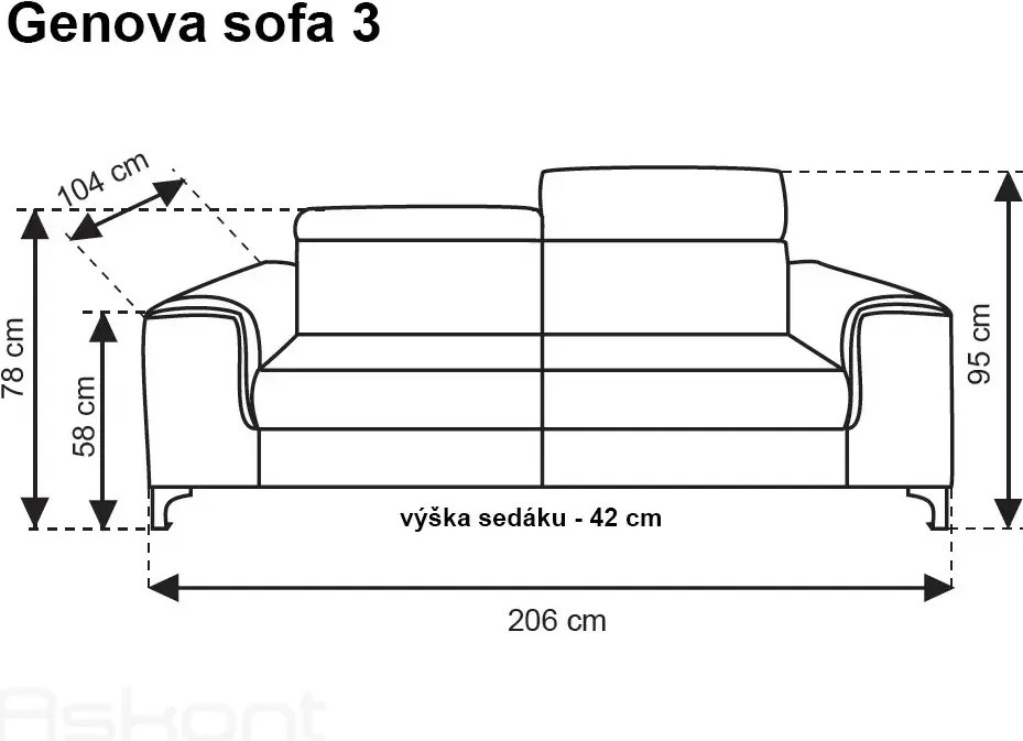 Askont Genova: Pohovka sofa 3M