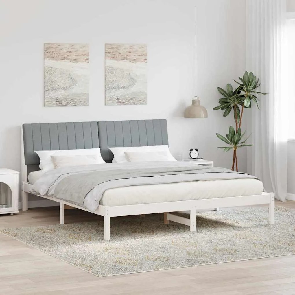 Rám postele Světle šedá 180 x 200 cm Masivní borové dřevo 3394407