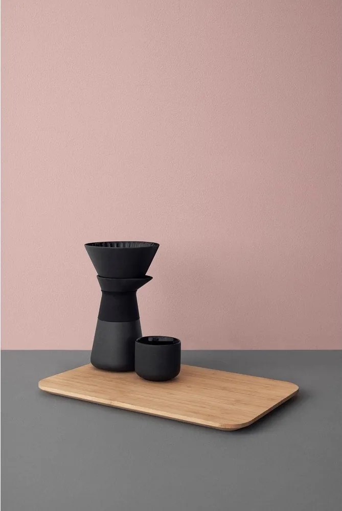 Černý kameninový set na překapávanou kávu 600 ml Theo – Stelton