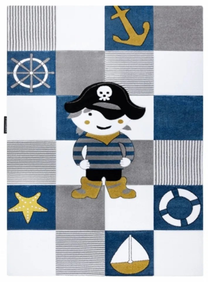 Dětský kusový koberec Malý pirát modrý, Velikosti 140x190cm