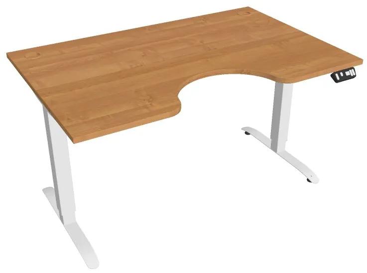 Hobis Motion Elektr. nastavitelný stůl 140x90 s pamětí - HOBIS ERGO MOTION MSE 2M 1400 Dekor stolové desky: olše, Barva kovové podnože: bílá