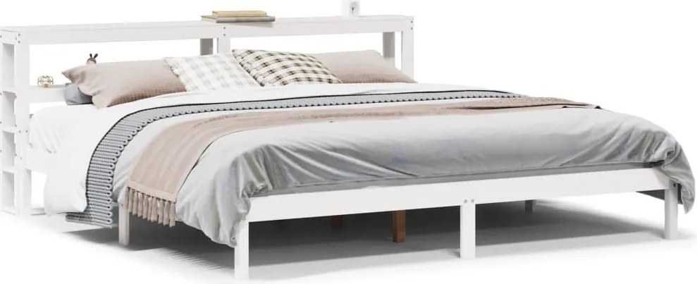 Postel bez matrace bílá 200 x 200 cm masivní borovice 3305731