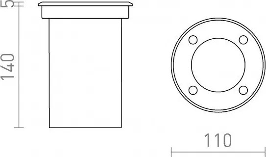 RED R14096 ORBU R zápustná nerezová ocel 230V GU10 15W IP67 - RED - DESIGN RENDL