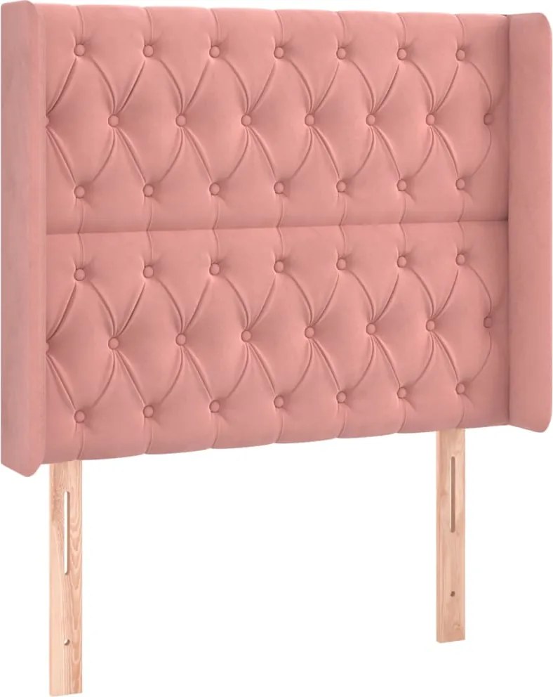 Box spring postel s matrací a LED růžová 100x200 cm samet 3139732