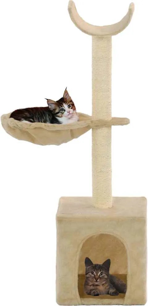 Škrabadlo pro kočky se sisalovými sloupky 105 cm béžové 170625