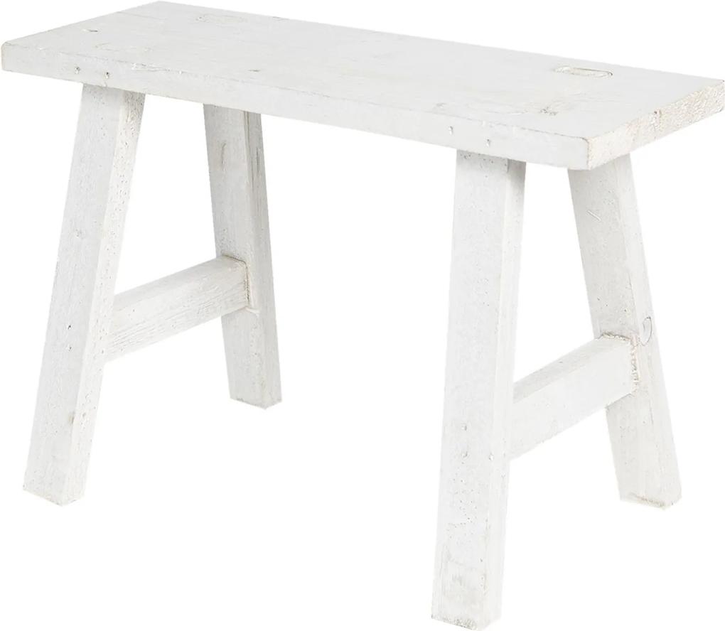 Bílá dekorační stolička ze dřeva Quinton - 40*14*27 cm