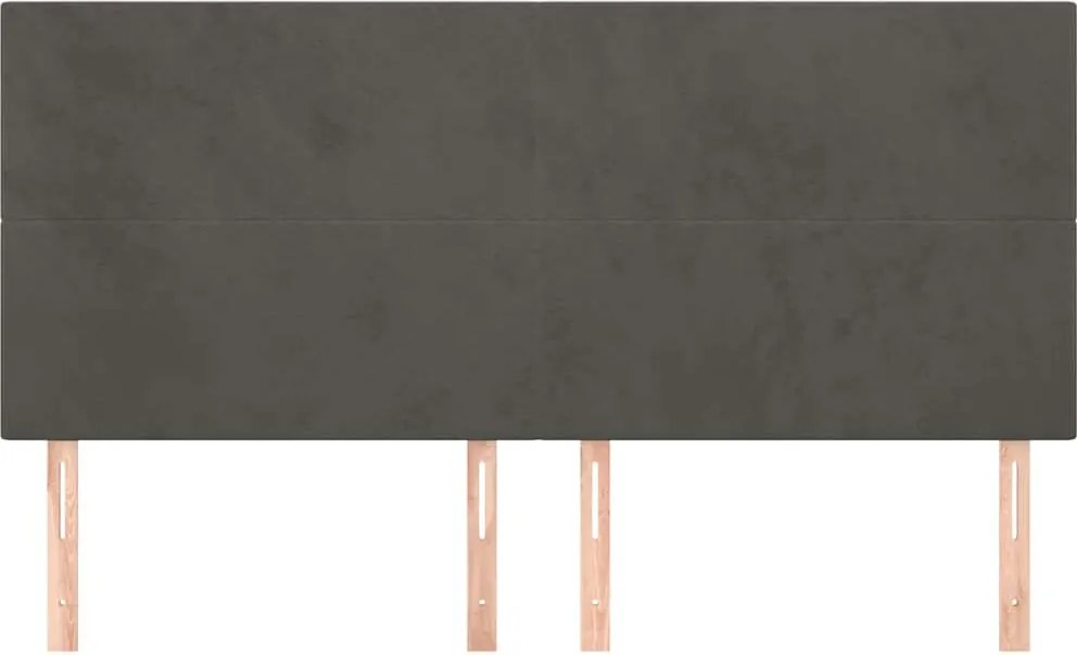 Čelo postele tmavě šedé 160x5x118/128 cm sametové 3116107