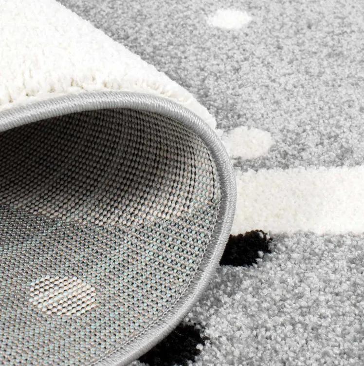 C.city Dětský kusový koberec pastel králíček Ouško bílý v šedé Rozměr: 160x225cm