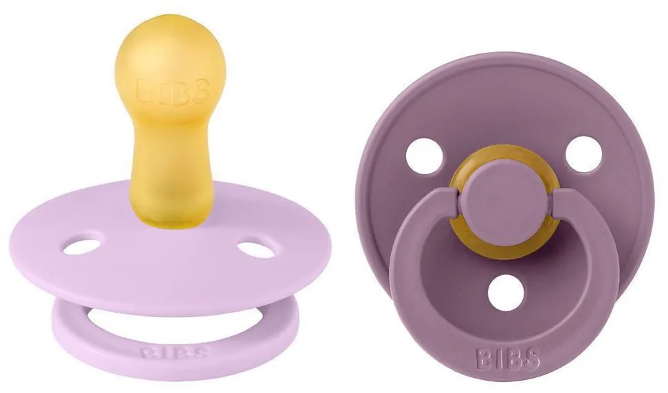 Bibs Dudlíky kaučuk 2 ks 6-18 měsíců Colour Dusky lilac/hearther