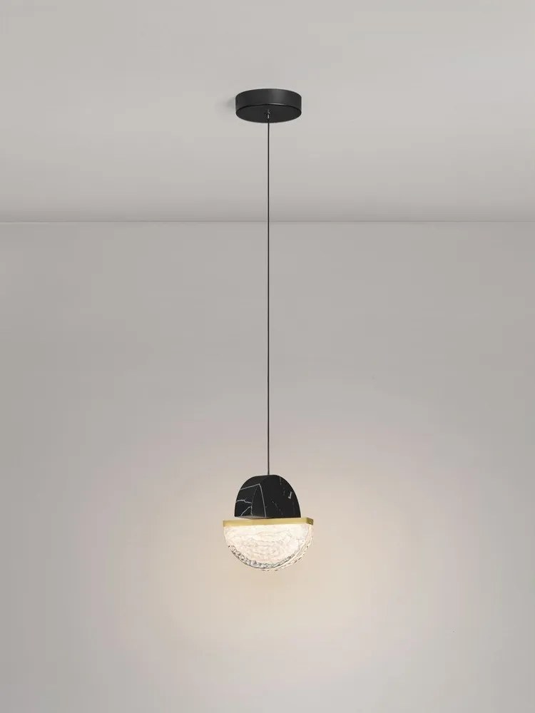 Černé kovové LED stmívatelné závěsné svítidlo ø 16 cm Dorin – Nova Luce