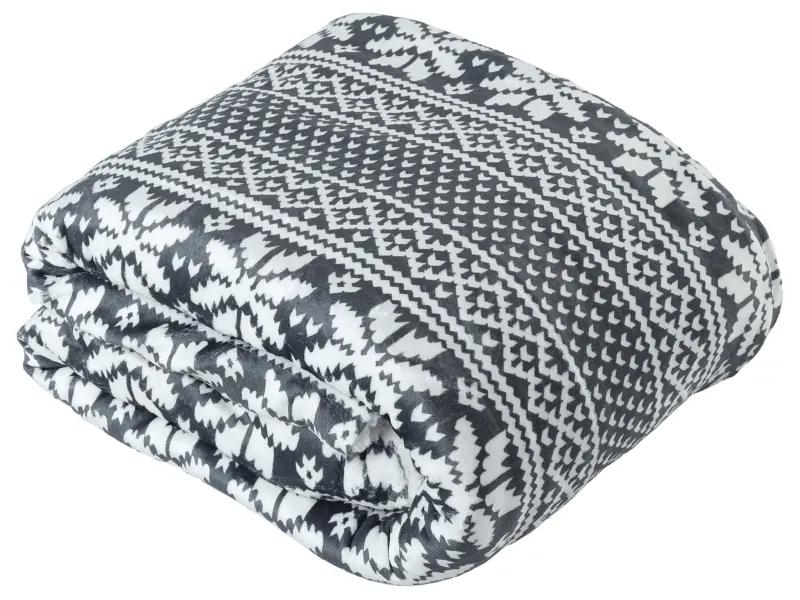 Oboustranná beránková deka, zimní motiv, 150x200, MALENA