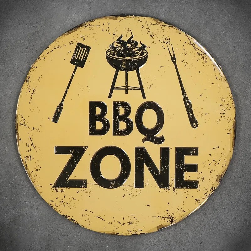 Kovová cedule BBQ ZONE