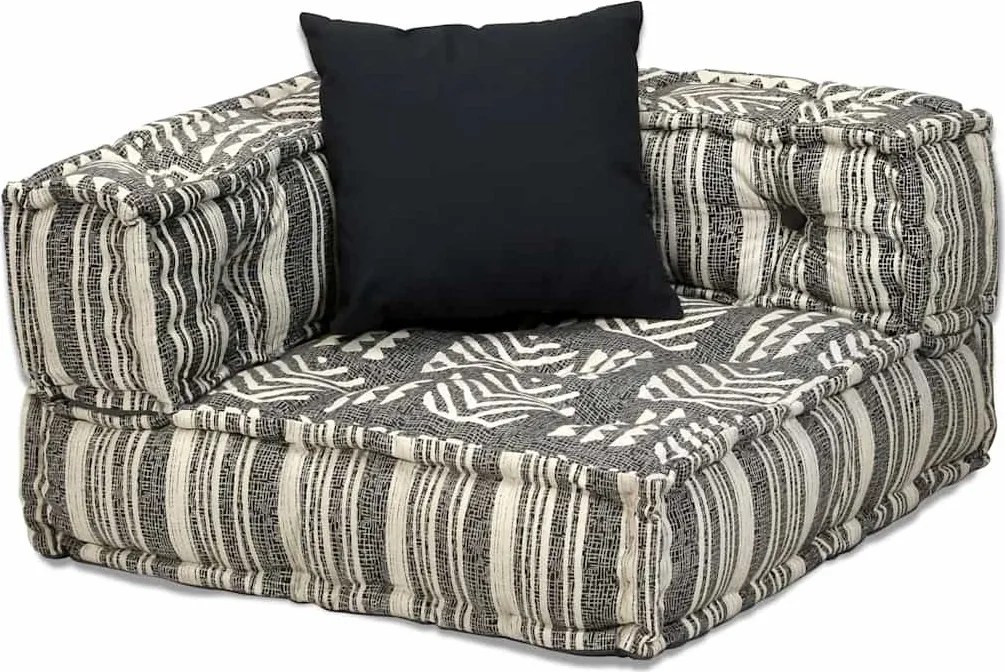 vidaXL 2místný modulární pouf pruhovaný textil [244977] Barva: Patchwork