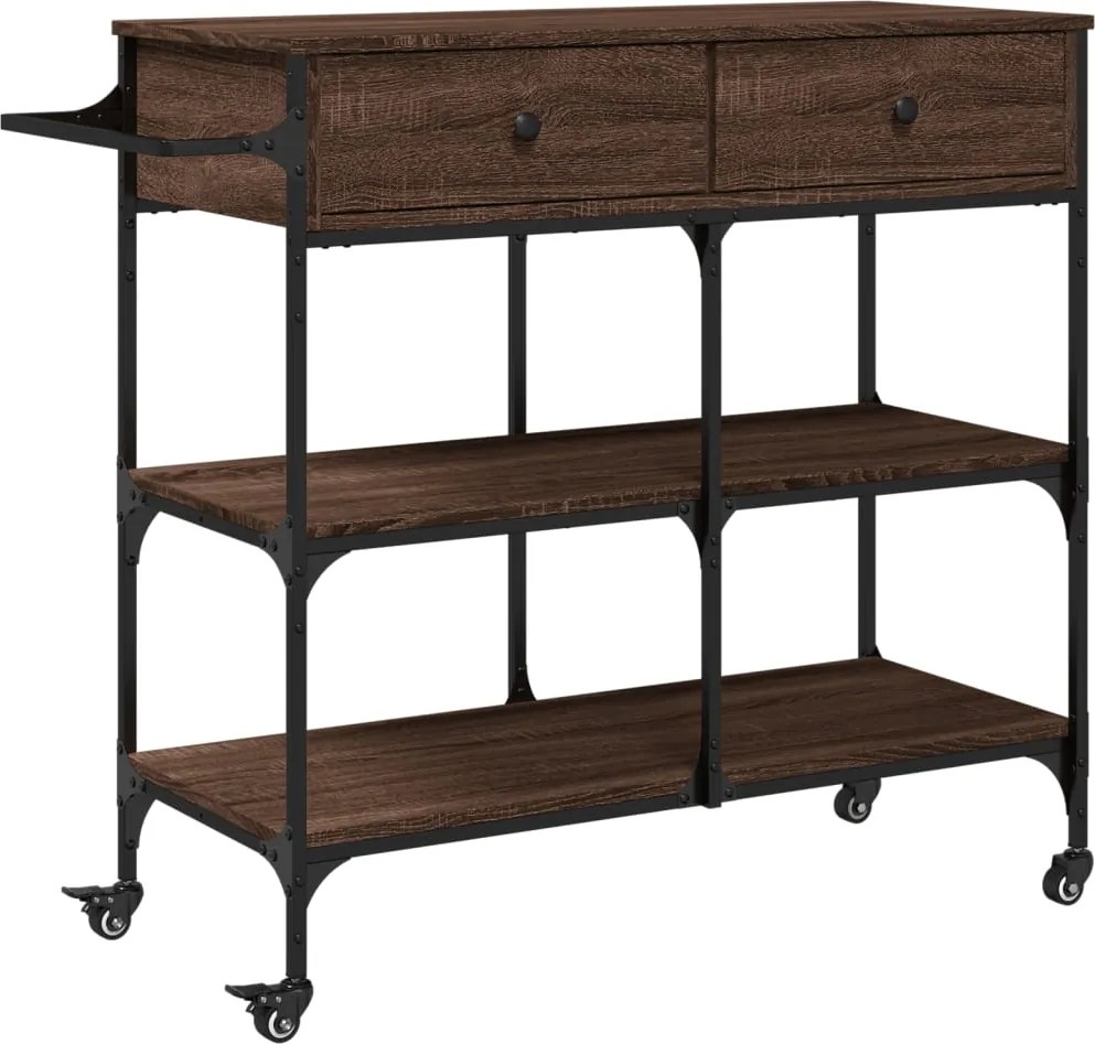 vidaXL Kuchyňský vozík hnědý dub 105 x 42 x 95 cm kompozitní dřevo