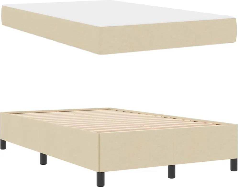 Postel s boxspringem Krémová 120 x 190 cm textil 3398848