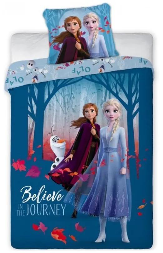 Bavlněné povlečení Ledové království - Frozen - motiv Believe in The journey - 100% bavlna - 70 x 90 cm + 140 x 200 cm