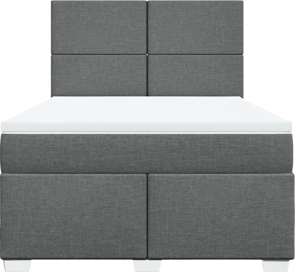 Box spring postel s matrací tmavě šedá 140x200 cm textil 3290505