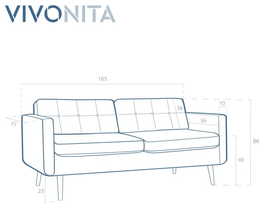 Tmavě modrá třímístná pohovka Vivonita Magnus