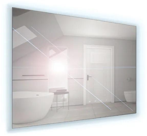 BPS-koupelny Zrcadlo závěsné s LED podsvětlením po obvodu Nikoletta LED 1 Typ: bez vypínače, Rozměry (cm): 60x65 - (Nikoletta LED 1/60)