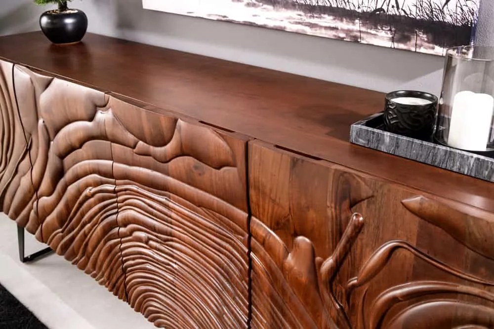 Designová komoda Zion 175 cm hnědá akácie