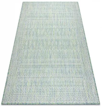 Dywany Luszczow Kusový koberec SISAL SION aztécký 22184 Diamanty zelená / modrý / ecru Rozměr koberce: 140 x 190 cm