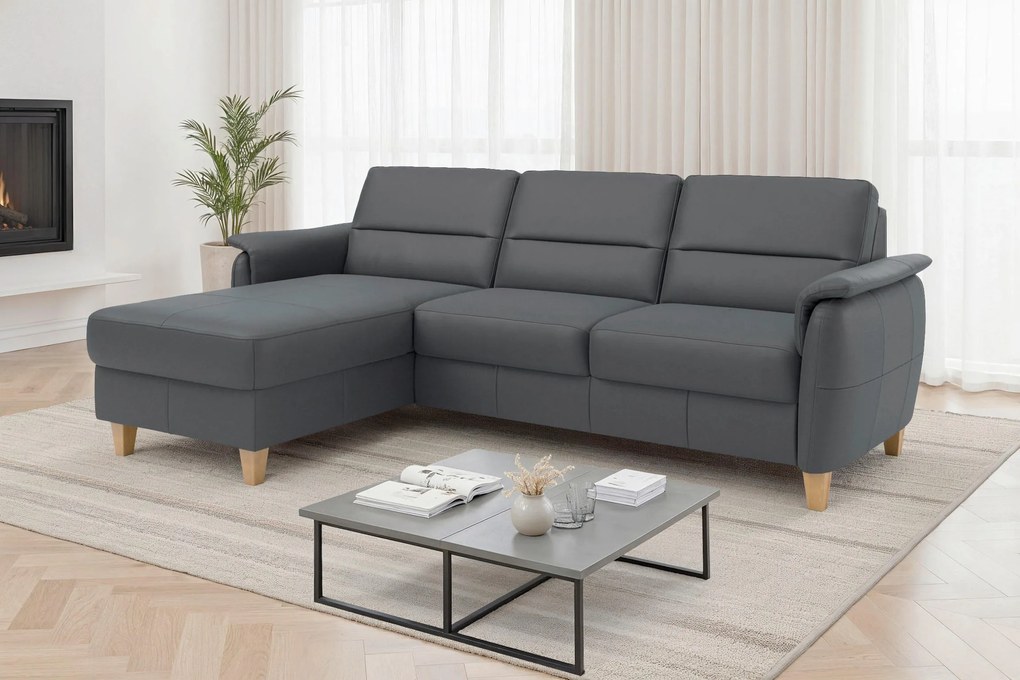 XXXLutz ROHOVÁ SEDAČKA, kůže, černá Sit & More - Sedací soupravy - 000144033296