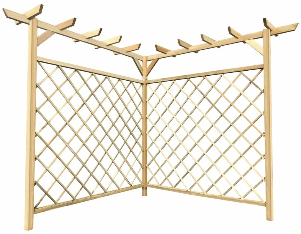 43257 vidaXL Rohová pergola 160 x 160 x 197 cm impregnované borové dřevo