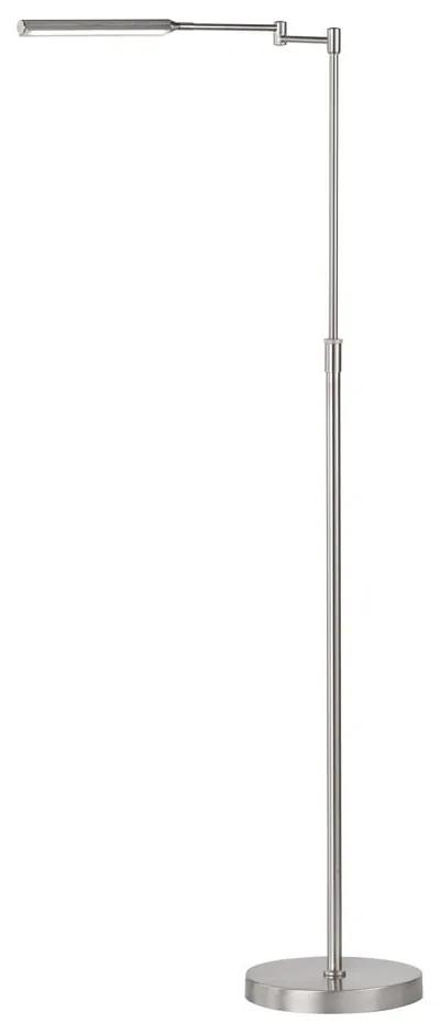 LED stojací lampa ve stříbrné barvě s kovovým stínidlem (výška 130 cm) Nami – Fischer &amp; Honsel