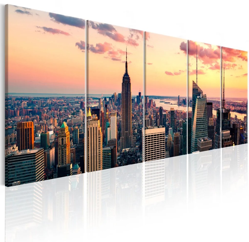 Pětidílný obraz New York + háčky a hřebíčky ZDARMA Velikost (šířka x výška): 150x60 cm