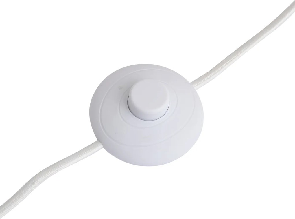 Japandi stojací lampa béžová látka teddy 2-světla - Trompet