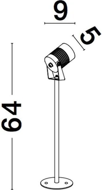NV 9271433 Venkovní sloupkové svítidlo FEND černý hliník a sklo LED 5W 3000K 100-240V 21st. IP65 - NOVA LUCE