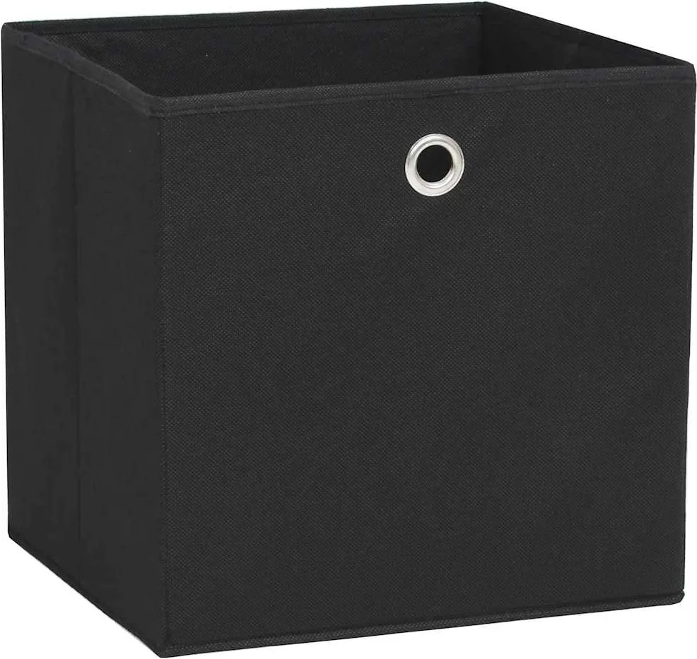 Úložné boxy 10 ks netkaná textilie 32 x 32 x 32 cm černé 245746