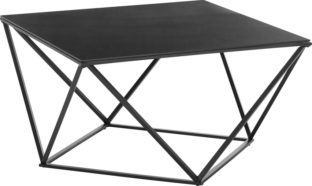 XXXLutz KONFERENČNÍ STOLEK, černá, kov, sklo, 80/80/45 cm Boxxx - Konferenční stolky - 000572041601