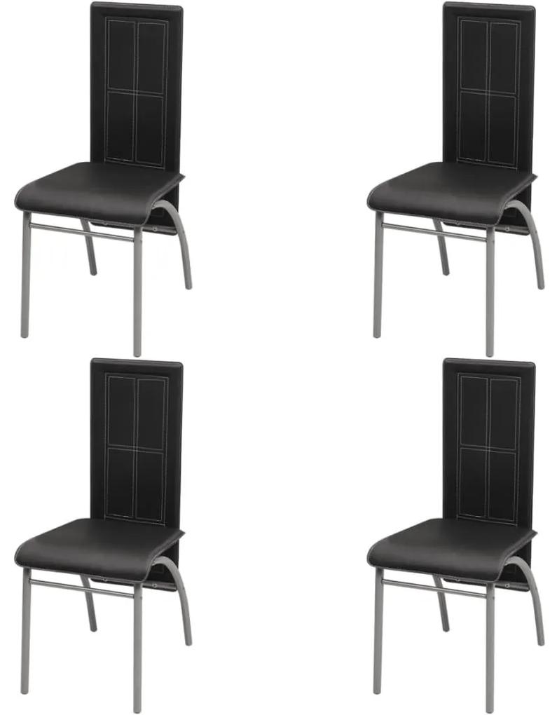 242919 vidaXL Jídelní židle 4 ks černé umělá kůže